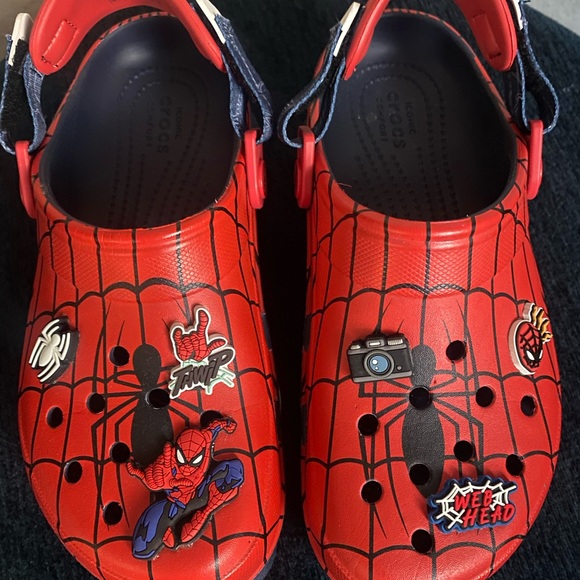 CROCS | Shoes | Crocs Spider Man Red Sandals With Ventilation And Heel ...